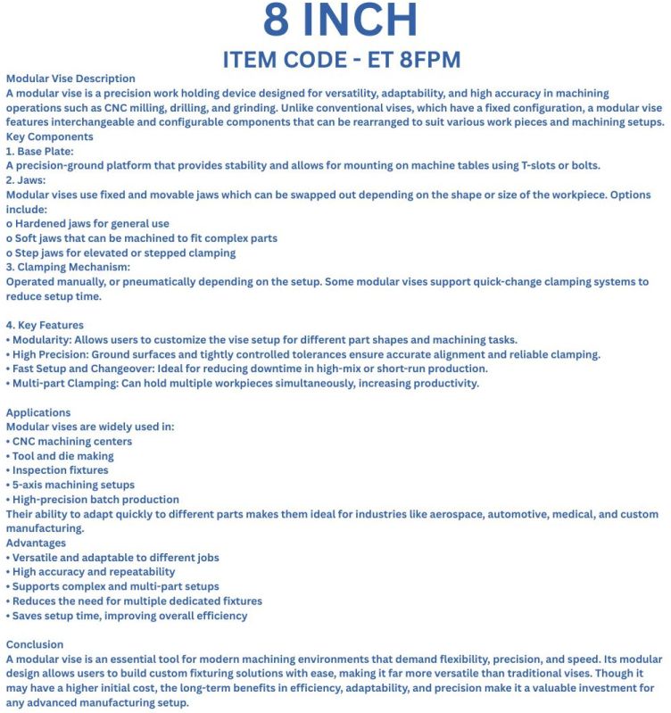 Steel Split Precision Modular Machine Vise, Color : Grey at Rs 8000 in ...