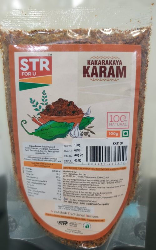 Spicy 100 Gram Kakarkaya Karam Powder, Packaging Type : Stand Pouch at ...