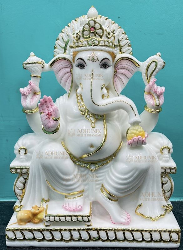 Marble Ganesh Murti, Color : White, White or Golden at Rs 30000 in ...