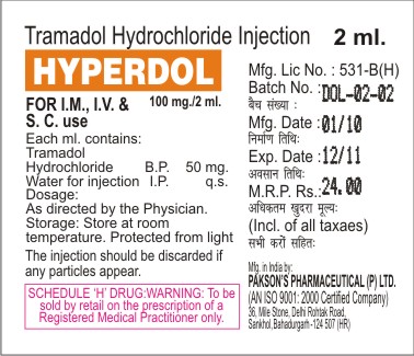 Tramadol Hydrochloride Injection Manufacturer in Delhi India by Tescos ...
