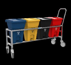 White Wheeled Plastic Dust Bin Trolley, for Moving Dustbin, Shape ...