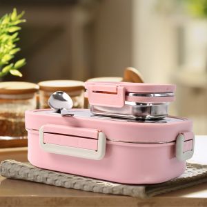 Polished Steel Tiffin Box, Color : Grey, Pink for Food Packing at Rs ...
